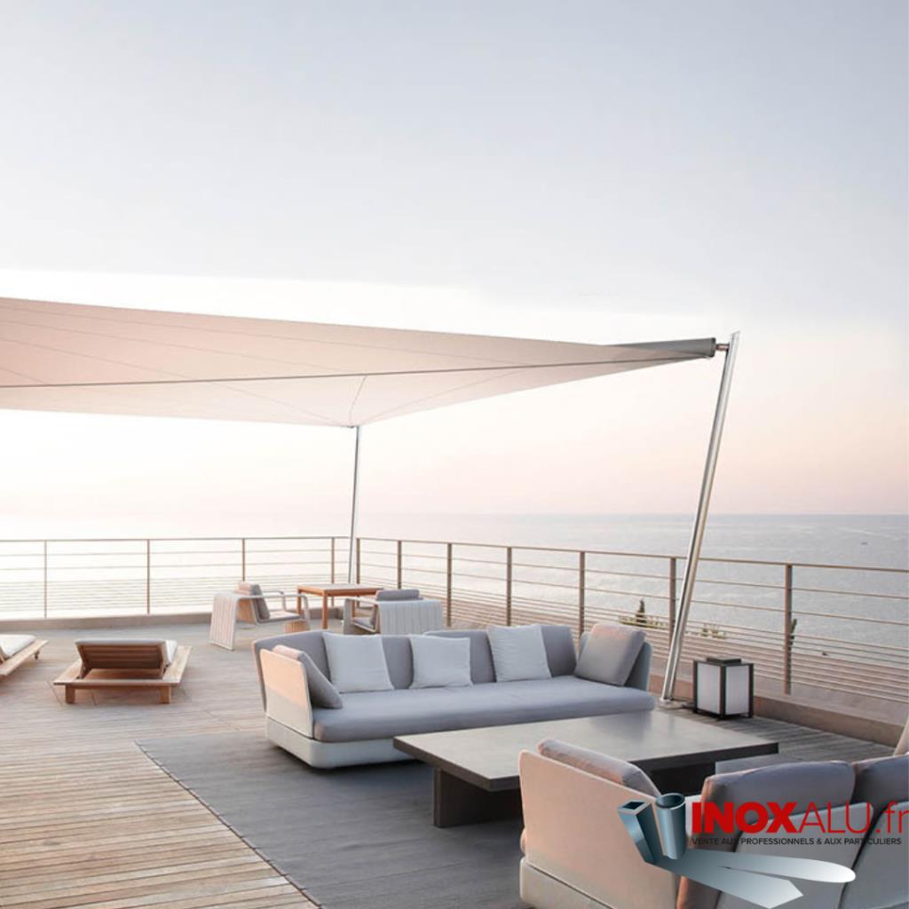 MÂT en Inox amovible pour voile d'ombrage H2 mètres