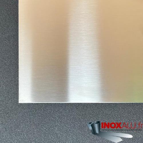 Vente à la coupe TOLE INOX BROSSE ep 1mm PLAQUE INOX brossée BOUT DE ...