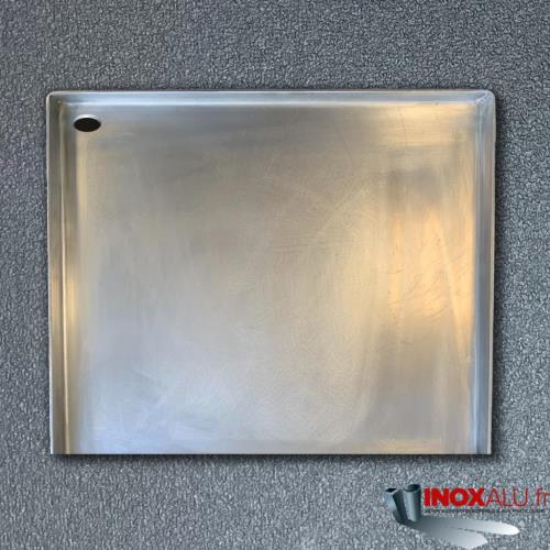 Plancha Inox alimentaire 3 Rebords avec trou d'évacuation - Inoxalu.fr ...